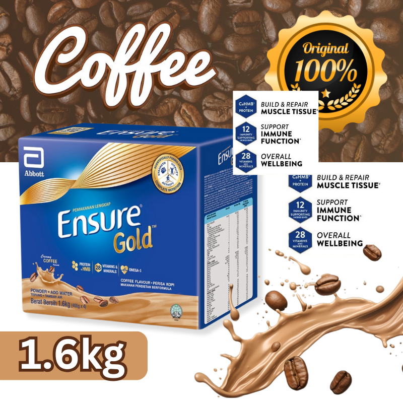 ENSURE GOLD Vanilla Wheat Coffee ENSURE GOLD 850g 400g 2.4kg susu ...