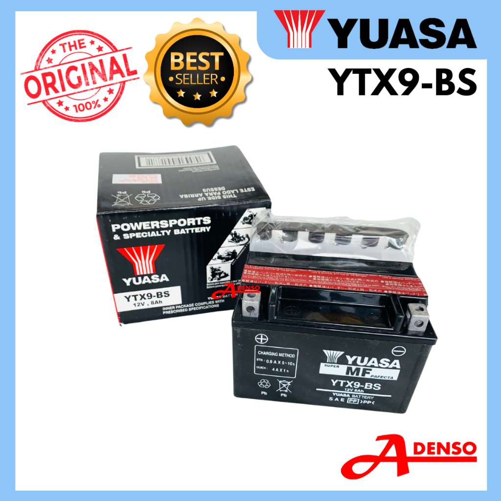 YUASA BATTERY YTX9-BS 12V- 8AH Z250 Z800 NINJA250 (ORIGINAL100%) | Shopee Malaysia
