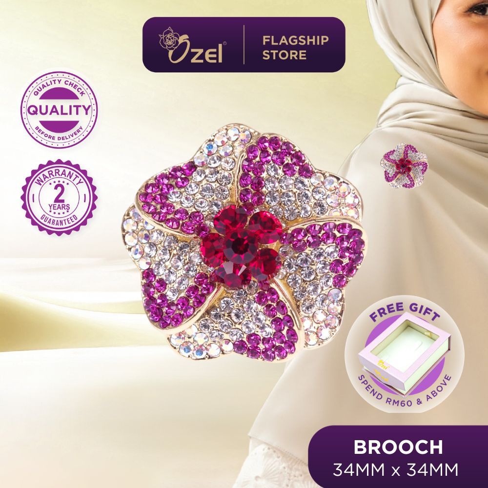 Ozel Flower Brooch B293 | Kerongsang & Pin Tudung, Hijab, Baju Kurung ...
