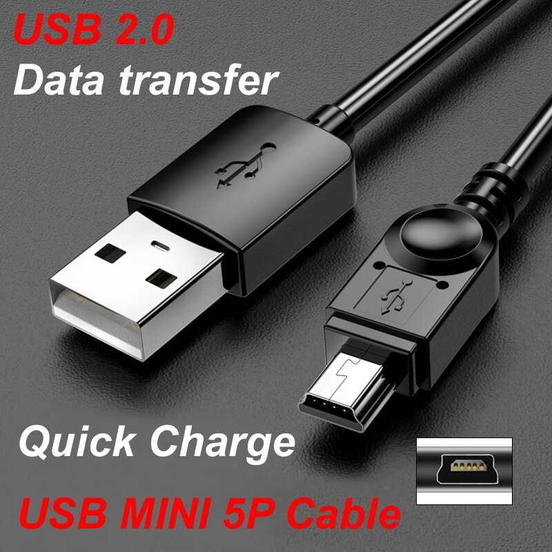 Mini USB Cable 0.3M/1M/1.5M/3M USB 2.0 To Mini 5 Pin USB Fast Charging ...