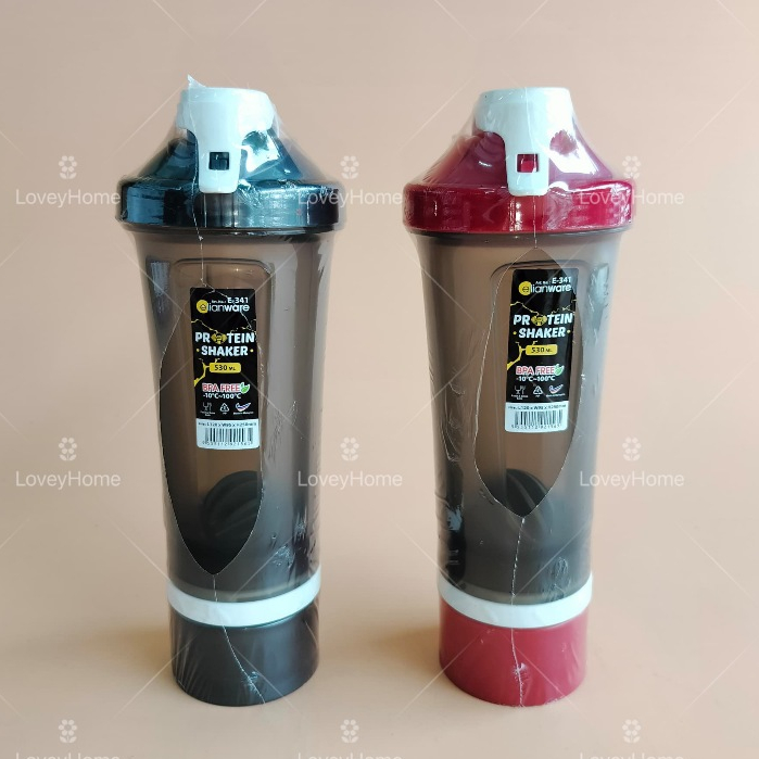 Elianware 2in1 Protein Powder Shaker Bottle Spring Mixing Ball Shaklee ...