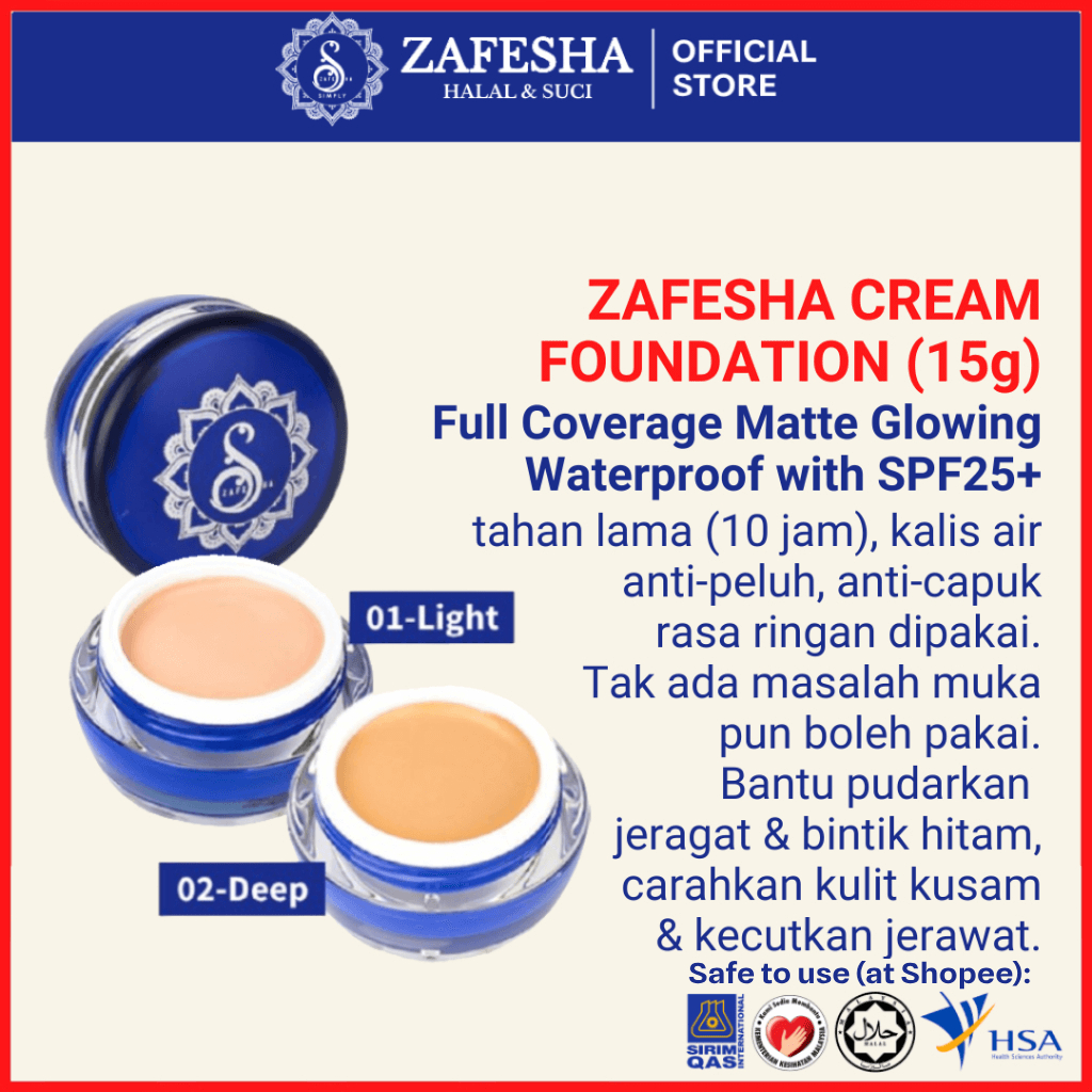 Foundation Full Coverage Matte Waterproof Glowing Zafesha SPF25 Cream ...