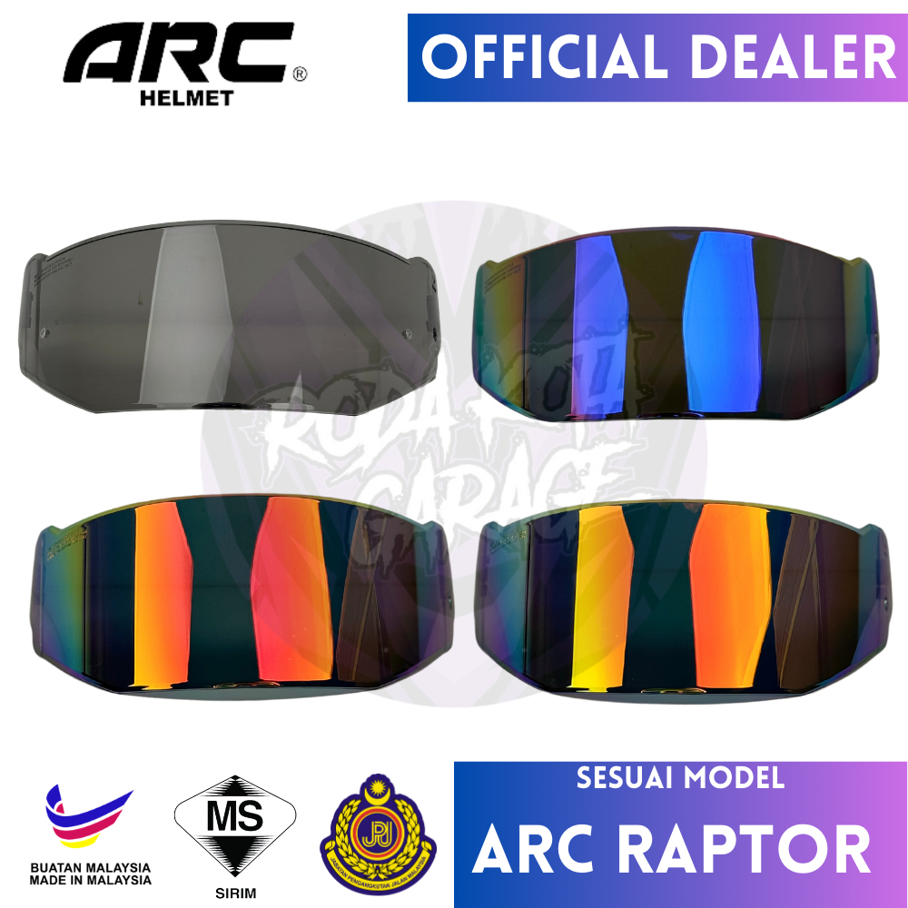 VISOR ARC Raptor Fullface ORIGINAL 💯 VISOR SAHAJA TIDAK TERMASUK HELMET ...
