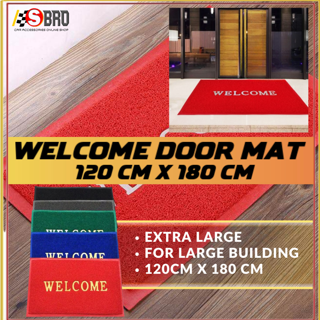 WELCOME Door Mat Extra Large 120 CM X 180 CM Anti Slip Lapik Alas Kaki ...