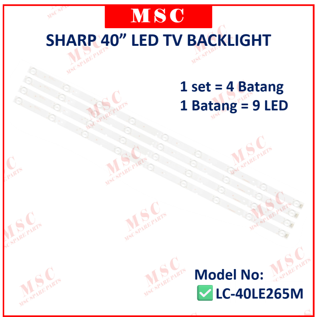 LC-40LE265M SHARP 40 INCH LED TV BACKLIGHT ( LAMPU TV ) LC-40LE265 ...