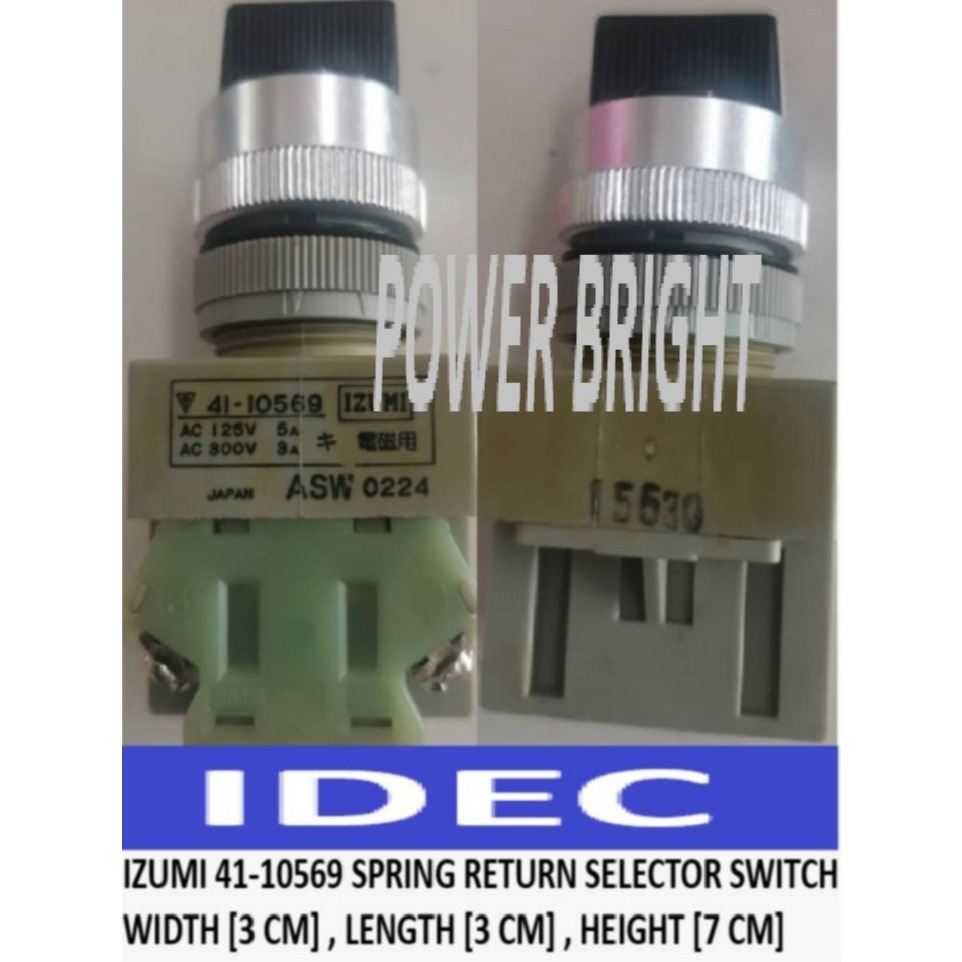 IDEC IZUMI [41-10570,10569] SPRING RETURN SELECTOR , 41-10570 KEY ...