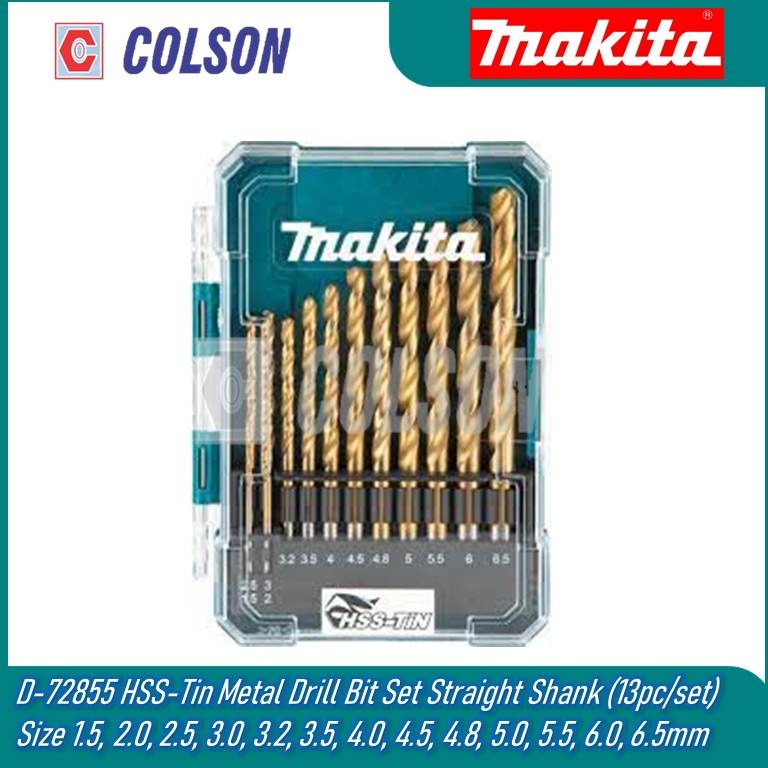 COLSON MAKITA D-72855 HSS-TIN Drill Bit Set Straight Shank ( 13pc / set ) | Shopee Malaysia