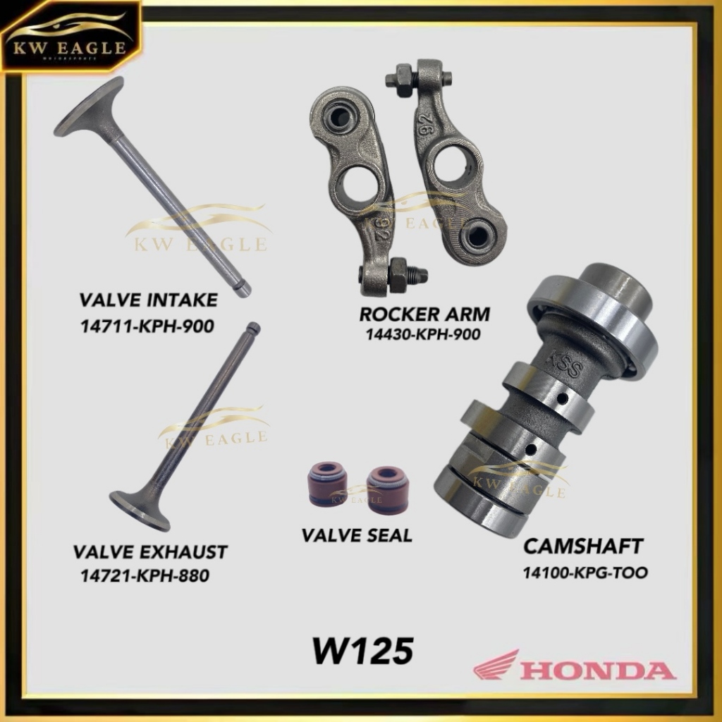 HONDA WAVE125 COMPLETE VALVE SET ROCKER ARM SHAFT VALVE SEAL CAMSHAFT ...