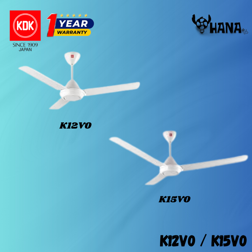 KDK K12V0 K15V0 48" 60” Regulator 3 Blades Ceiling Fan / 48" 60" Kipas ...
