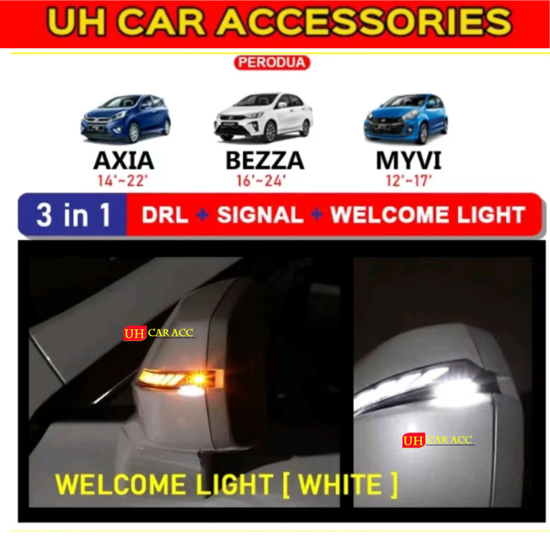AXIA BEZZA MYVI Car Model Dragon Scale Side Mirror Smoke Led With ...