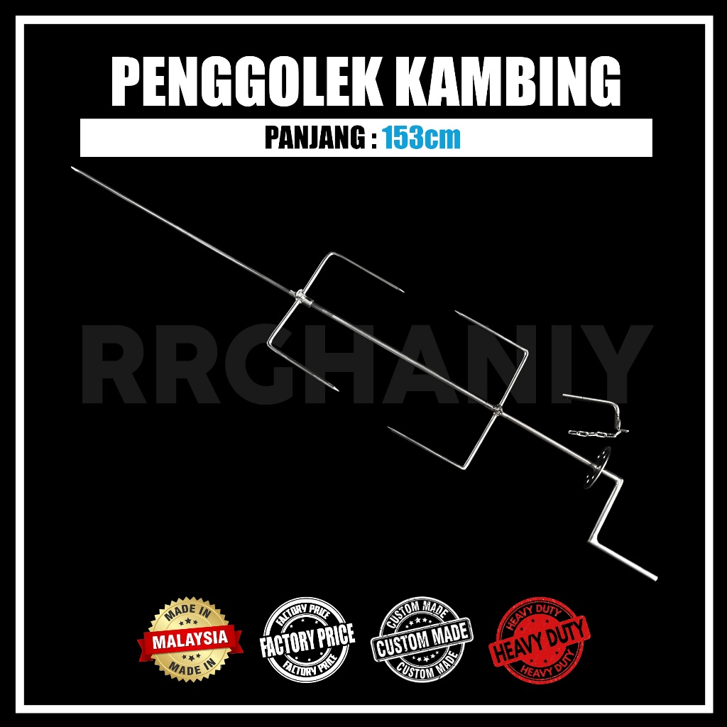 BBQ Grill Outdoor Solid Lamb Roller Penggolek Kambing Heavy Duty For ...