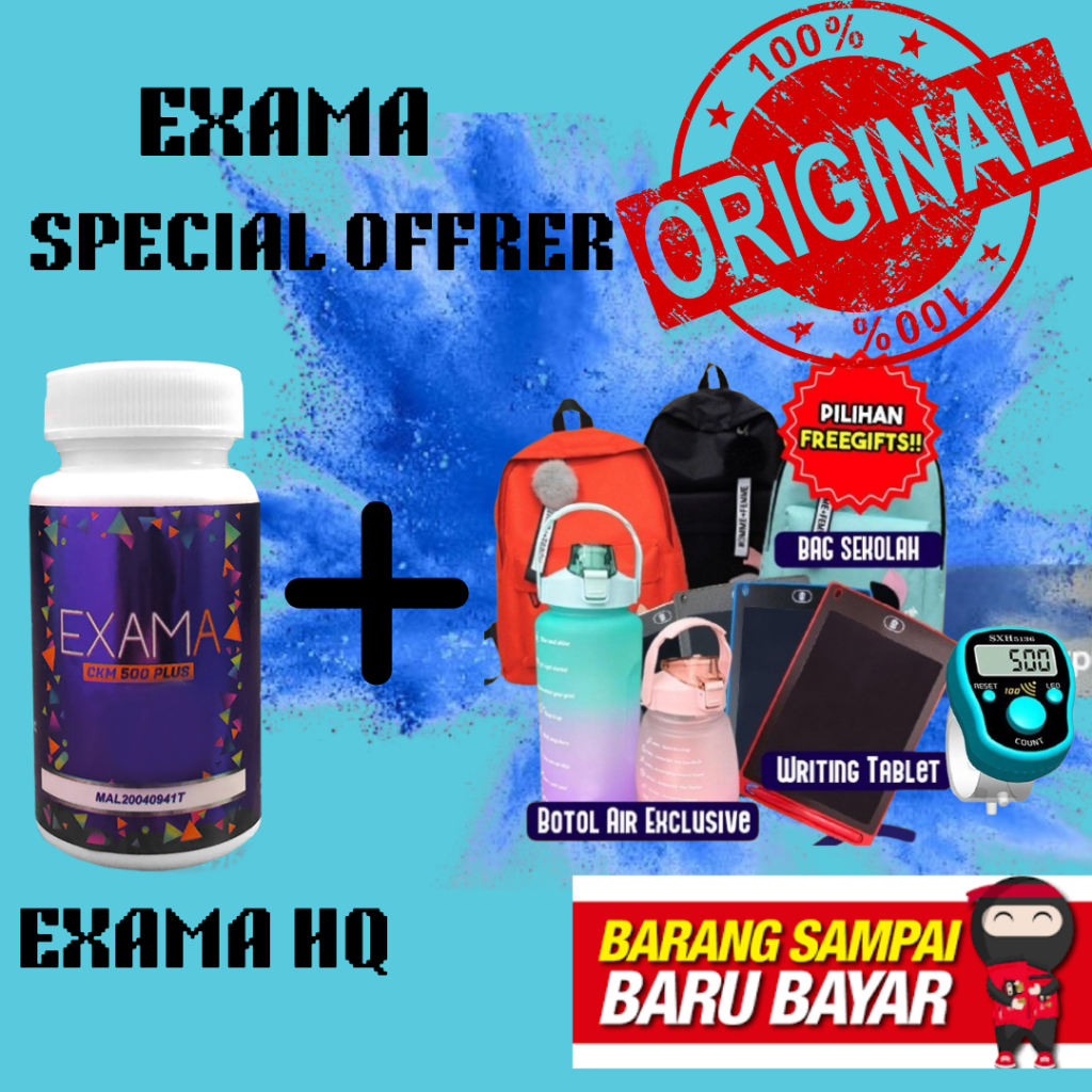(ORIGINAL) VITAMIN PINTAR CERDAS EXAMA vitamin minda supplemen otak cerdas pintar lulus | Shopee ...