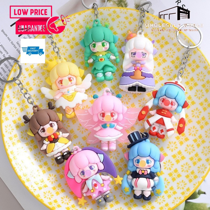 Cute Colorful Soft Bubble Girl Princess Doll Keychain Schoolbag Pretty ...