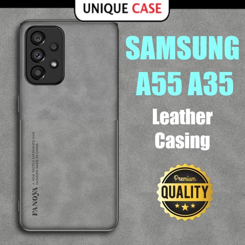 Samsung A35 / A55 5G Premium Soft Leather Casing Lens Full Protection ...