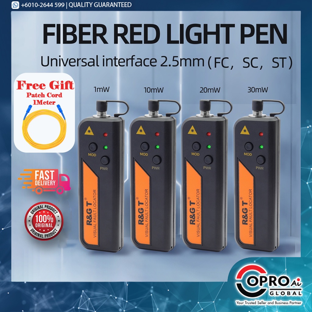 Fiber Optical Cable Tester RGT Visual Fault Locator / Red Laser Pen ...