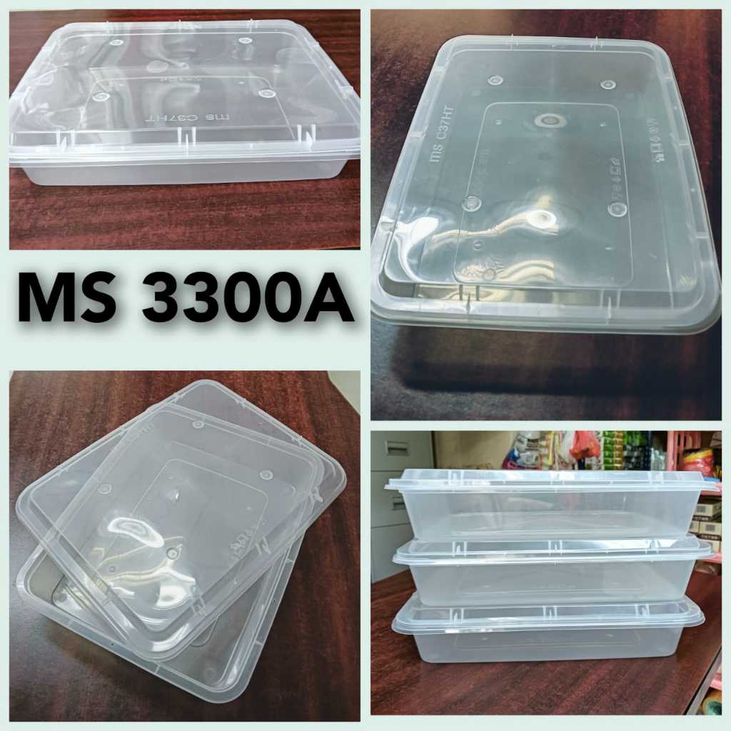 MS-3300A Rectangular Microwaveable Container with Semi Dome Lid (3300ml) | Shopee Malaysia