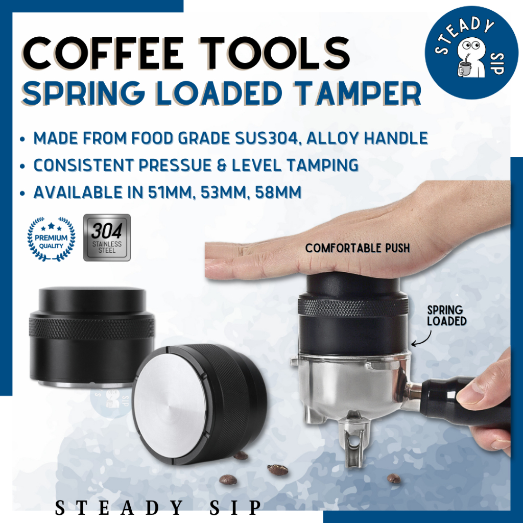 STEADYSIP Self Leveling Tamper Spring Coffee Tamper Espresso Tamper ...