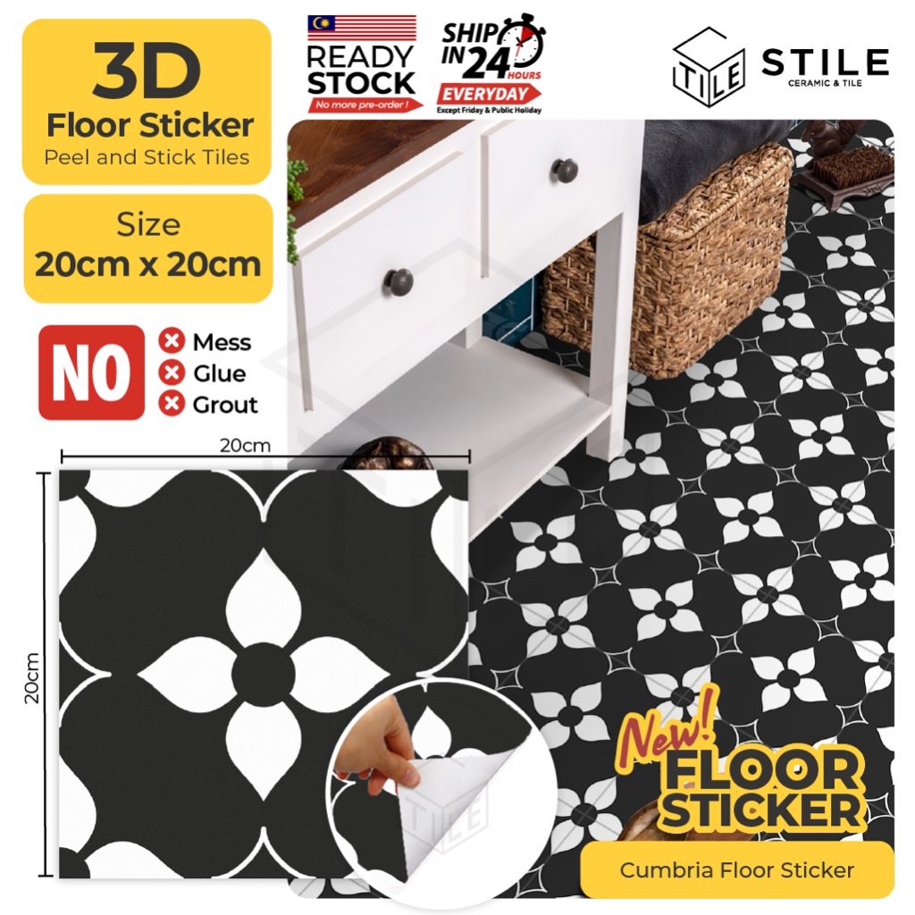 Cumbria PVC Floor Sticker Waterproof Wallpaper Self Adhesive Kitchen ...