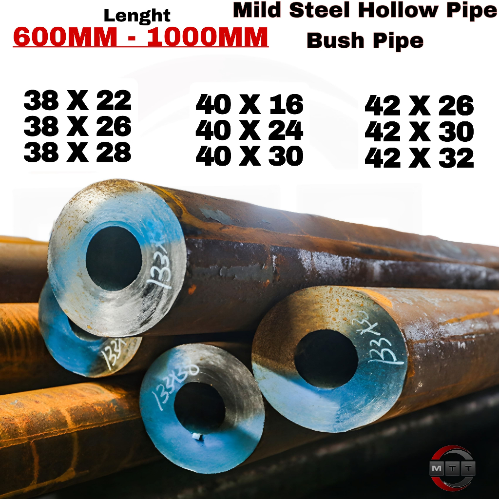 HOLLOW PIPE THICK PIPE MILD STEEL MS BUSH PIPE TEBAL BUSH BUSHING 38MM,40MM,42MM (L)(600MM ...