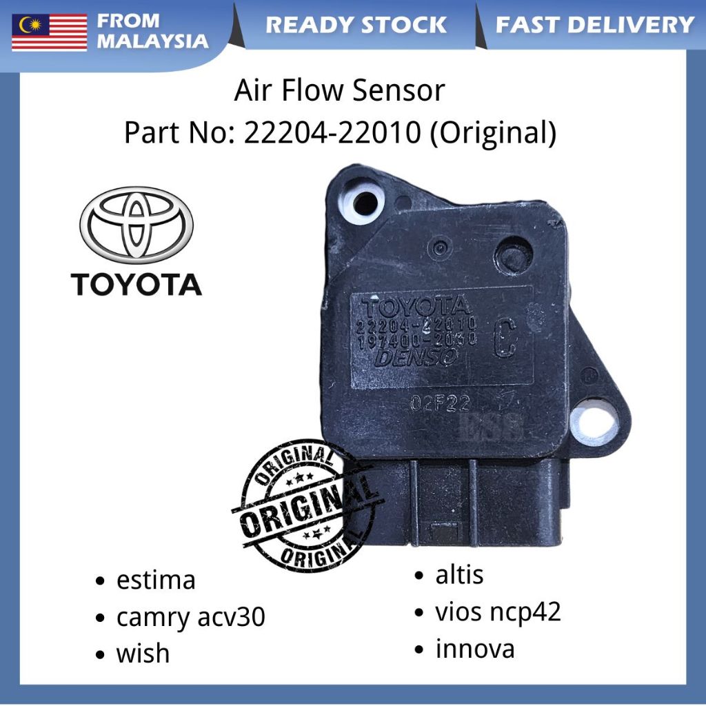 Toyota Camry Acv30/ Wish/ ACR30/ Altis/ Vios/ Innova Air Flow Sensor 22204-22010 (Original ...