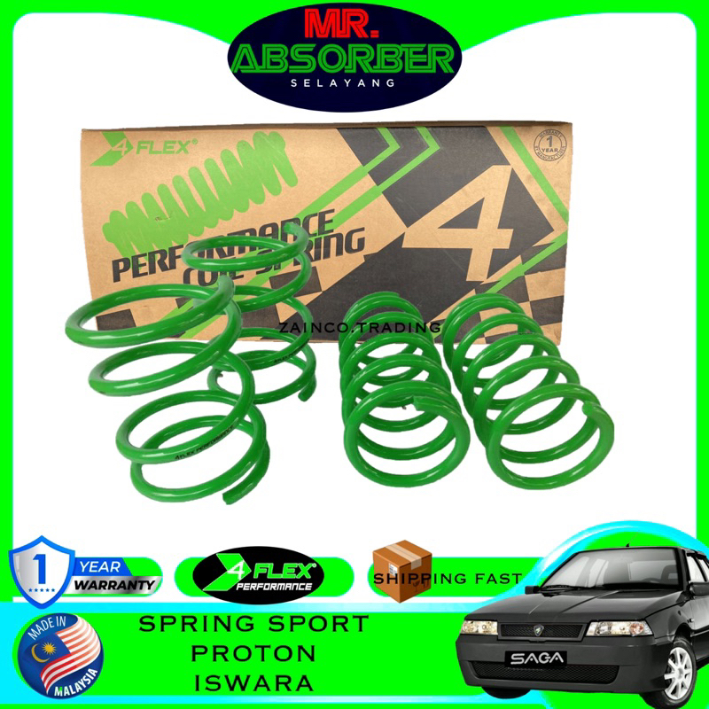 ORIGINAL 4FLEX SPRING SPORT PROTON WIRA SATRIA 1.3 -1.5 / SAGA ISWARA ...