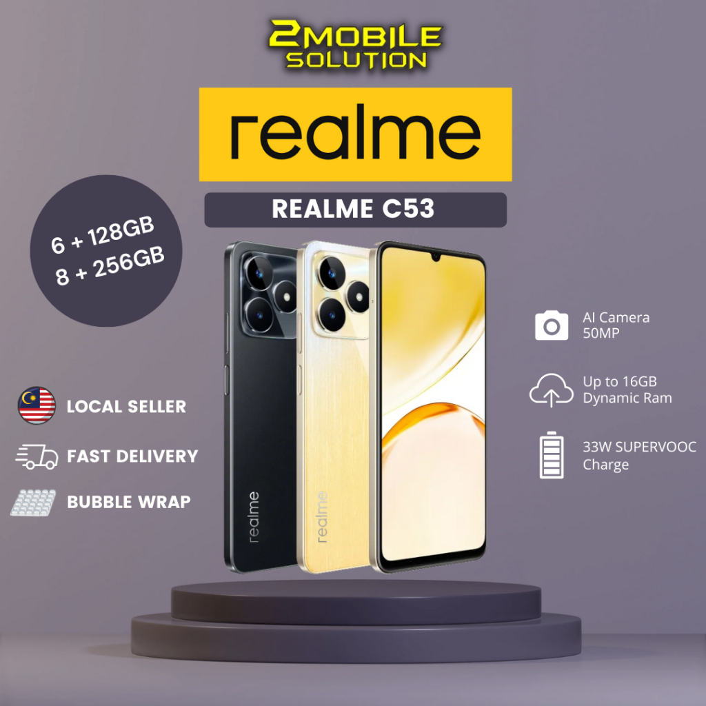 REALME C53 [ 6+128GB | 8+256GB ] 33W Champion Charge | Up to 16GB Dynamic RAM + 256GB ROM ...
