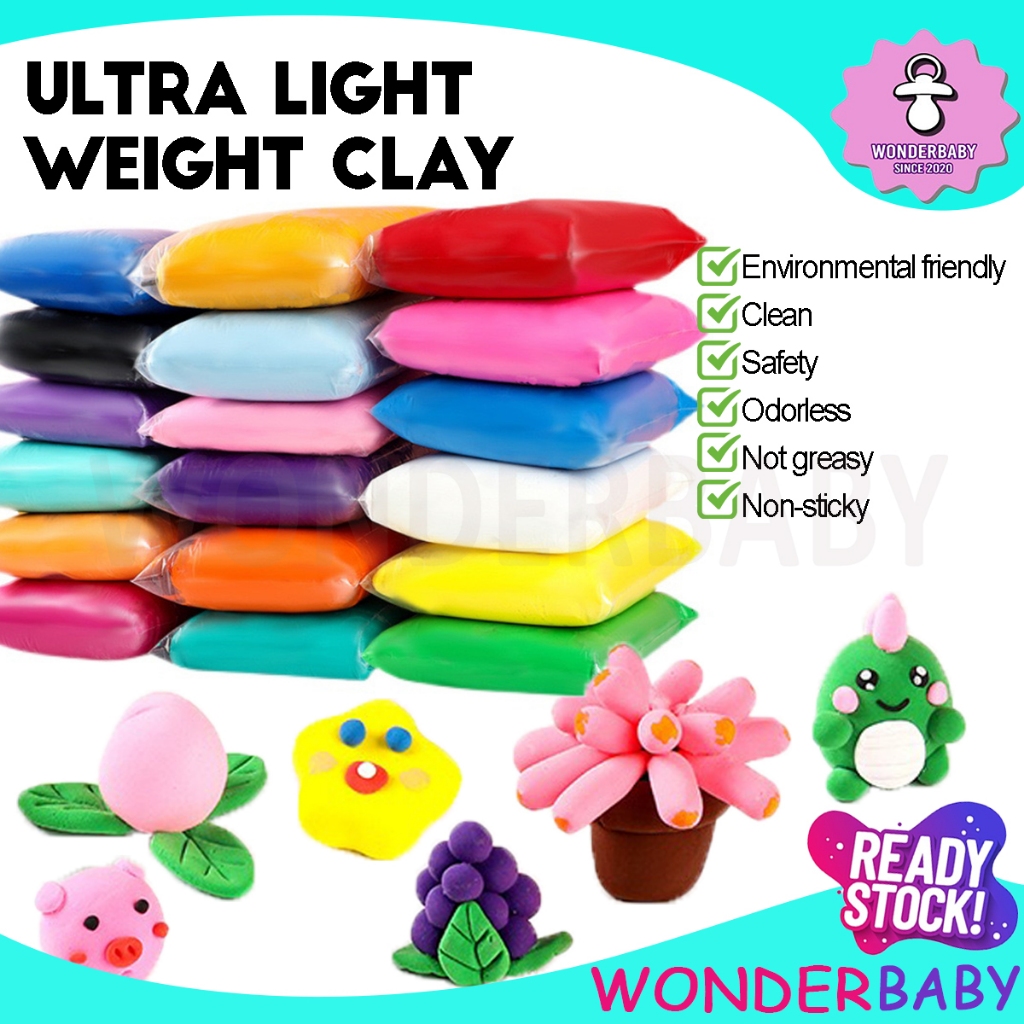 100gram Non-Toxic Colored Modeling Clay Children Light Air-Dry Clay ...