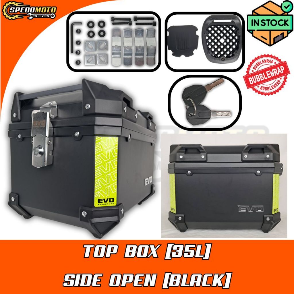 BOX MOTOR EVO ADVENTURE BUKA TEPI / BUKA SISI / TOP BOX SIDE OPEN [35L ...