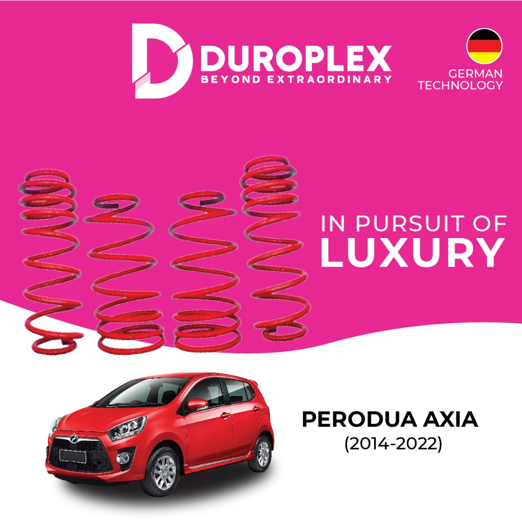 DUROPLEX Full Set Heavy Duty Lowered Sport Spring Perodua Axia (2014 ...