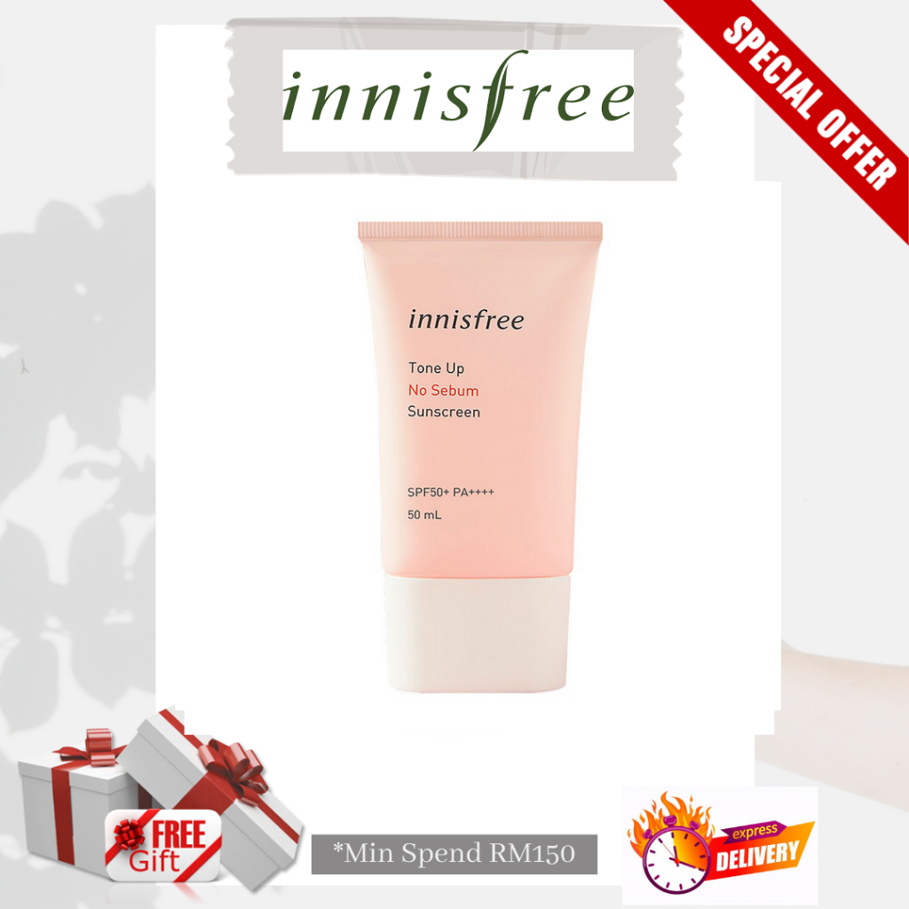 INNISFREE TONE UP NO SEBUM SUNSCREEN SPF50 50ML | Shopee Malaysia