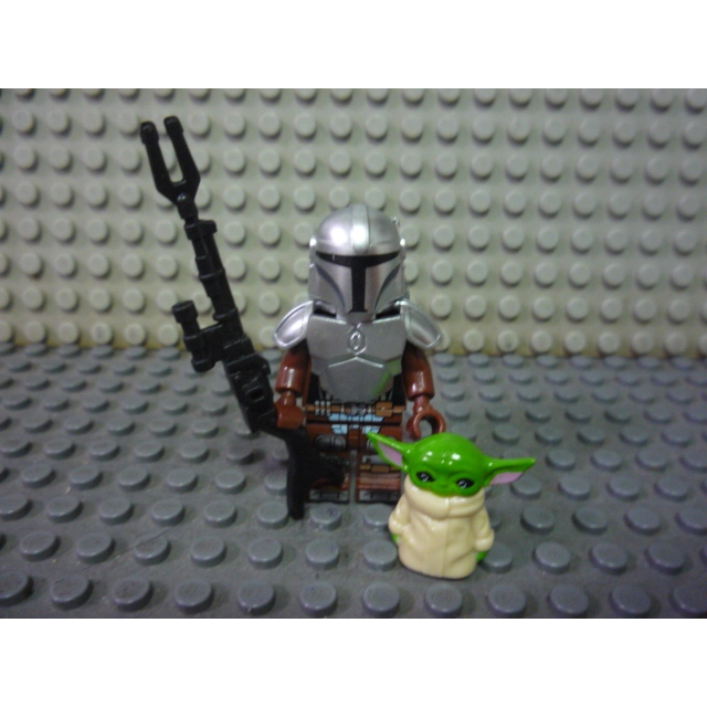 Custom Lego Star Wars Mandalorian - Mandalorian w/Baby Yoda Mini Figure ...