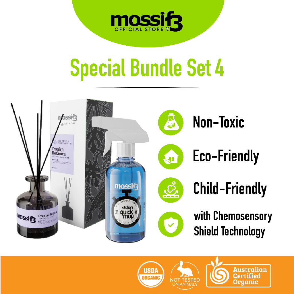 [BUNDLE SET 4] Mossif3 - Tropical Aroma Reed Diffuser + Kitchen Quick ...