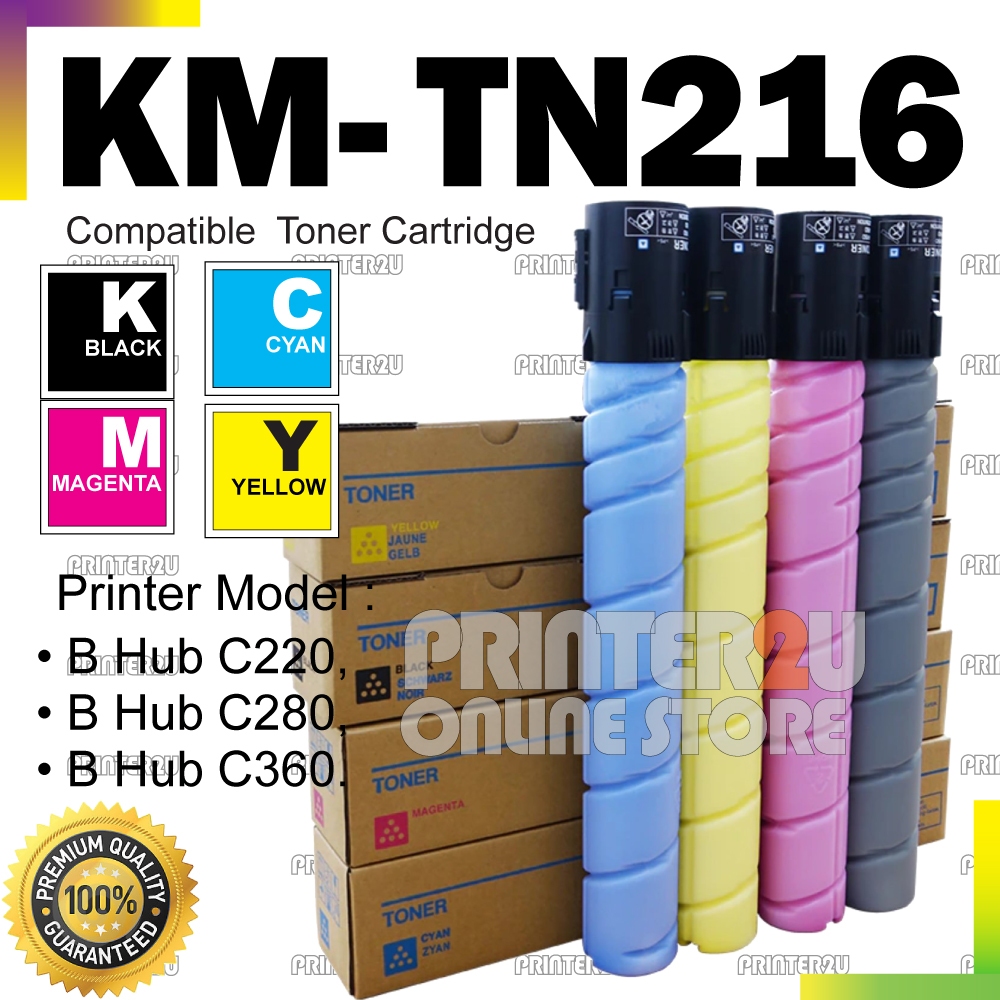 BCMY Compatible Toner Konica Minolta Bizhub C220 C280 TN216 TN216K ...