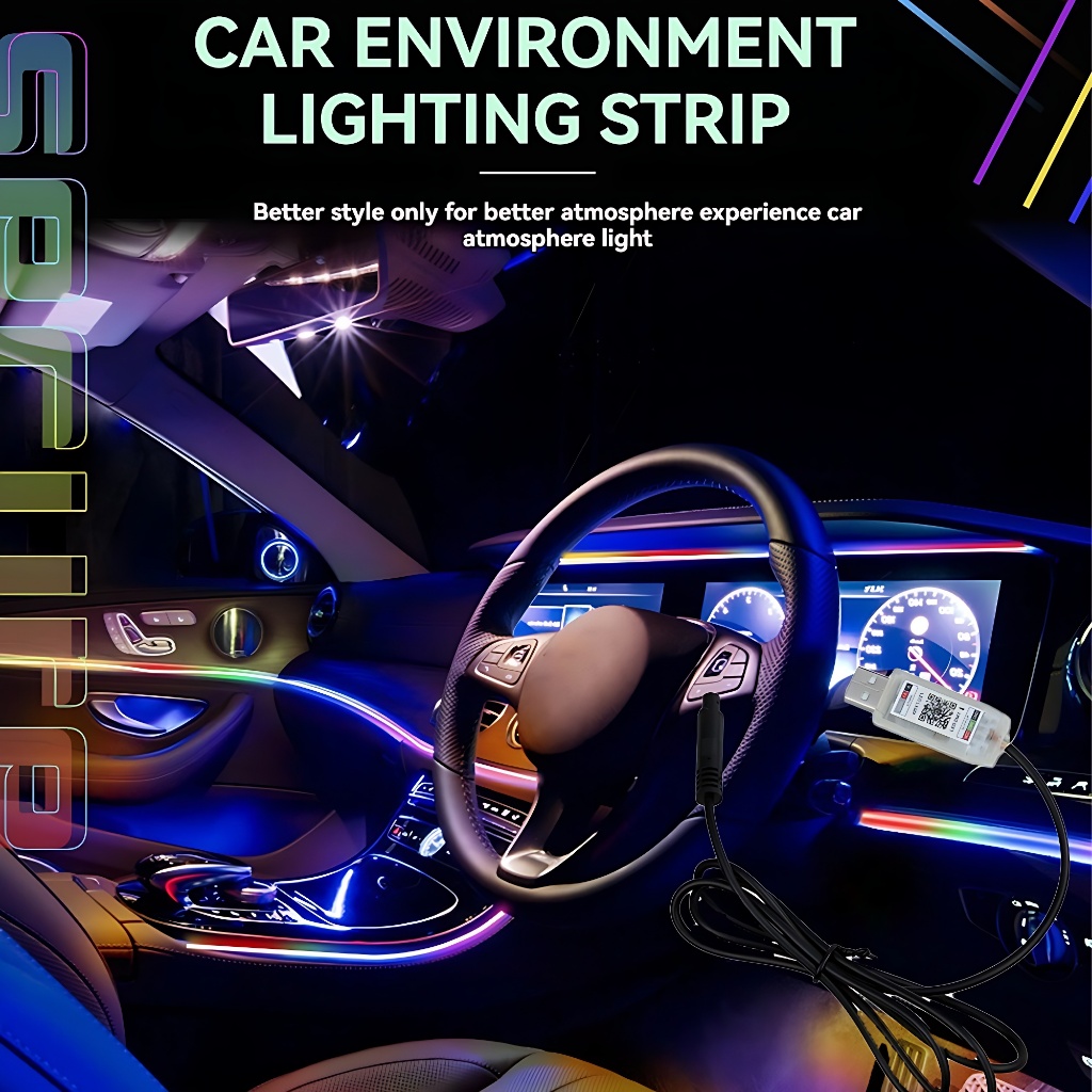 LED Car Interior Ambient Foot Strip Light Kit Accessories Backlight ...