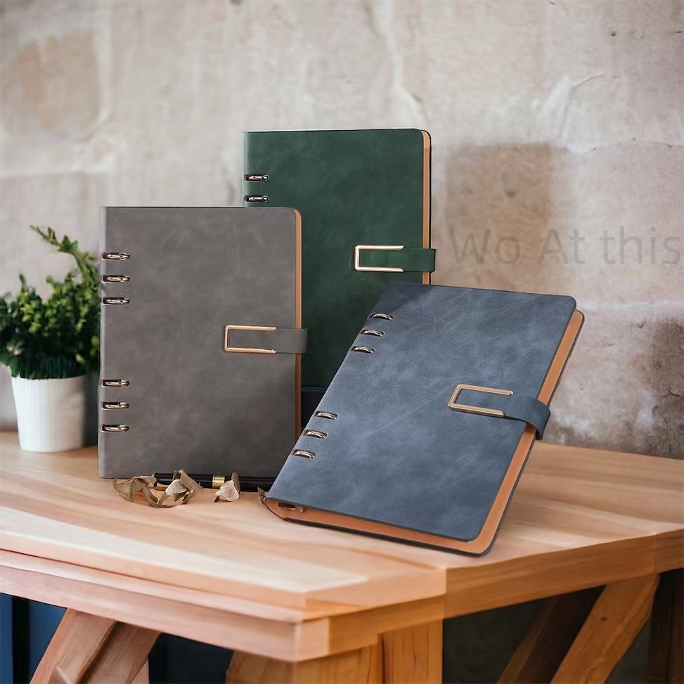 Binder Notebook Leather Refillable Refill Notebook loose-Leaf Binder ...