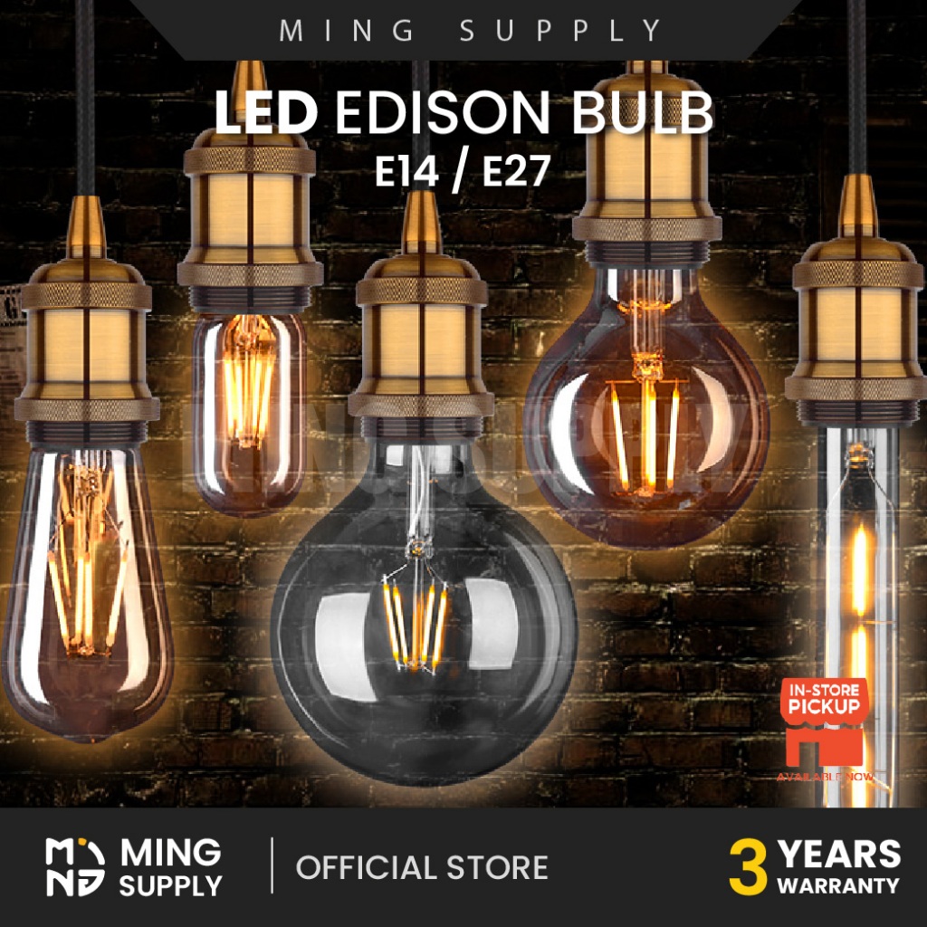LED Edison Bulb ST64 G80 G95 G125 C35 40W Filament 4W E27 Bulb Retro ...