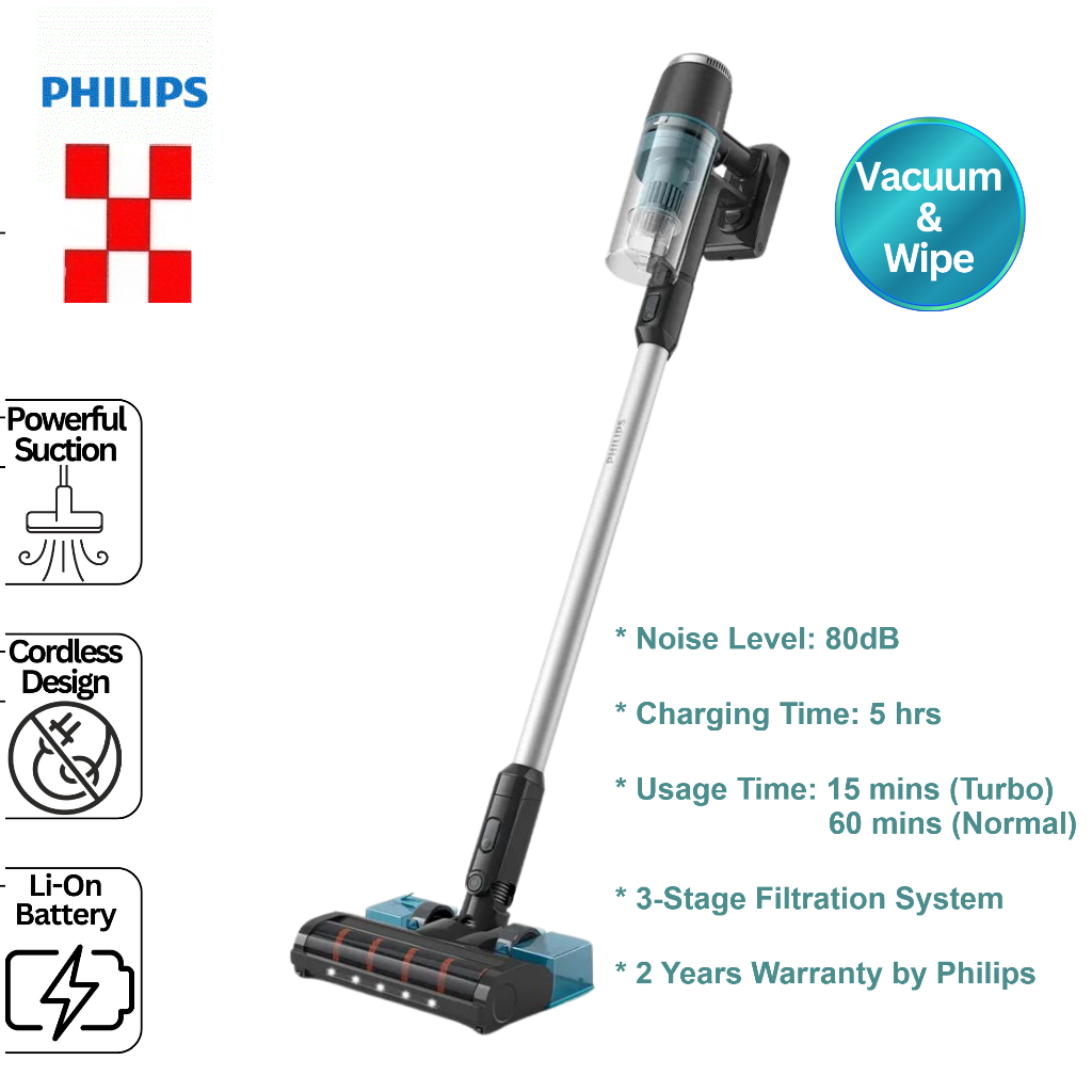 (With Bubble Wrap) Philips Aqua Cordless Vacuum Cleaner, XC3133/61 2 in ...