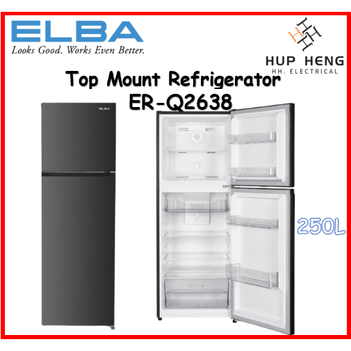 ELBA ER-Q2638(SV) 2-Door Refrigerator 250L | Shopee Malaysia