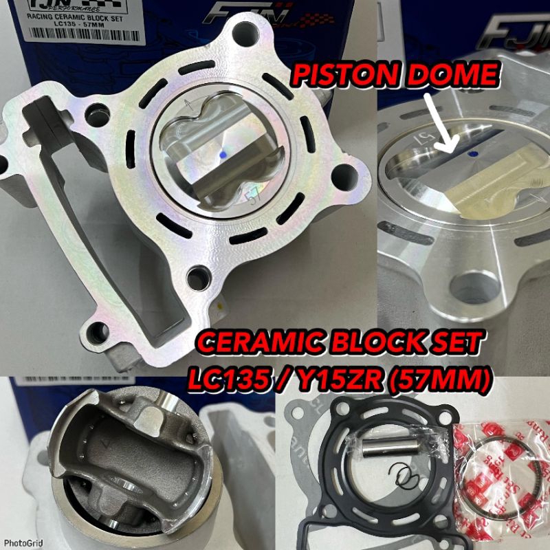 FJN RACING BLOCK LC135 57MM CERAMIC DOME PISTON ESPADA IKK RED LEO TAIKOM ESR | Shopee Malaysia