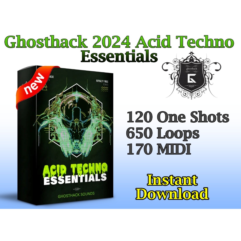 Ghosthack Sound Acid Techno Essentials Samples Pack with One Shots, Loops and MIDI Instant ...