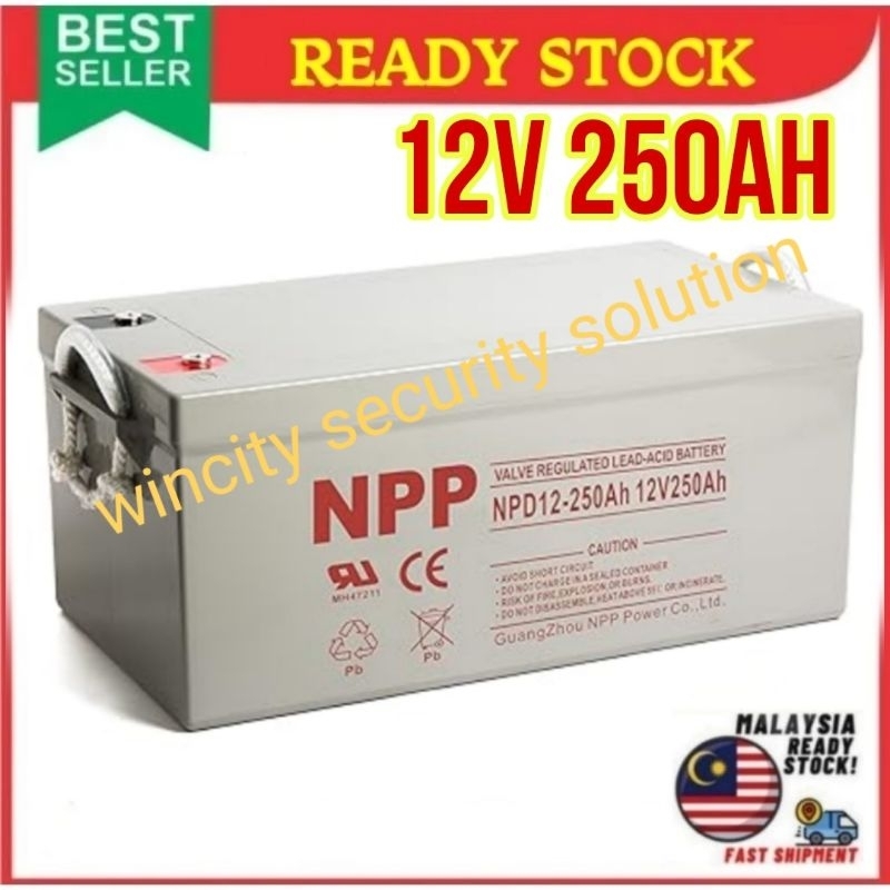 WSS NPP 12V 250ah Solar Gel Rechargeable Battery Solar Gel type DEEP CYCLE Battery | Shopee Malaysia