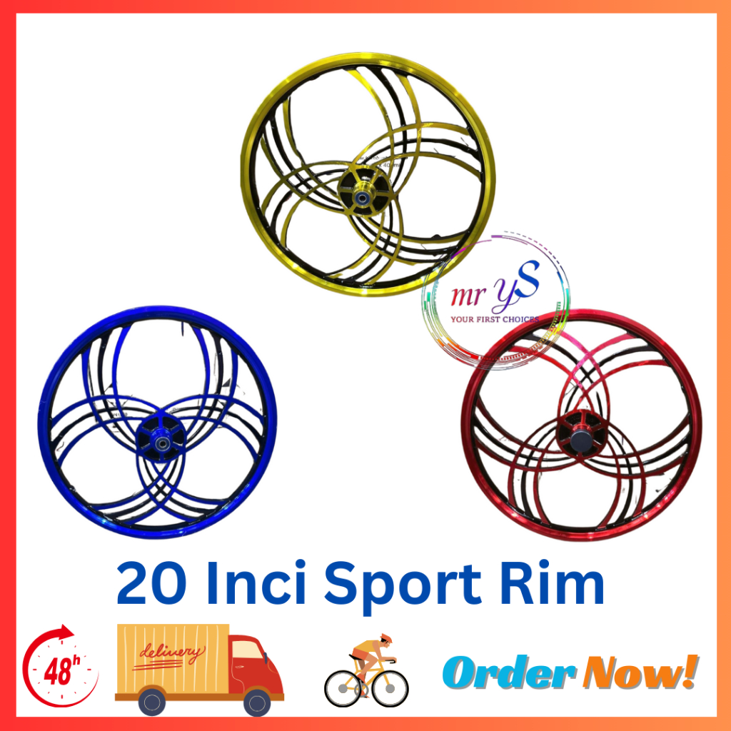 [Ready Stock] Sport Rim Alloy 20 Inci Basikal Rim Color Biru Merah Emas ...