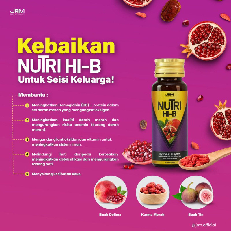 NUTRI HI B (1BOTOL) BY JRM BONDA ROZITA READY STOCK FAST DELIVERY | Shopee Malaysia