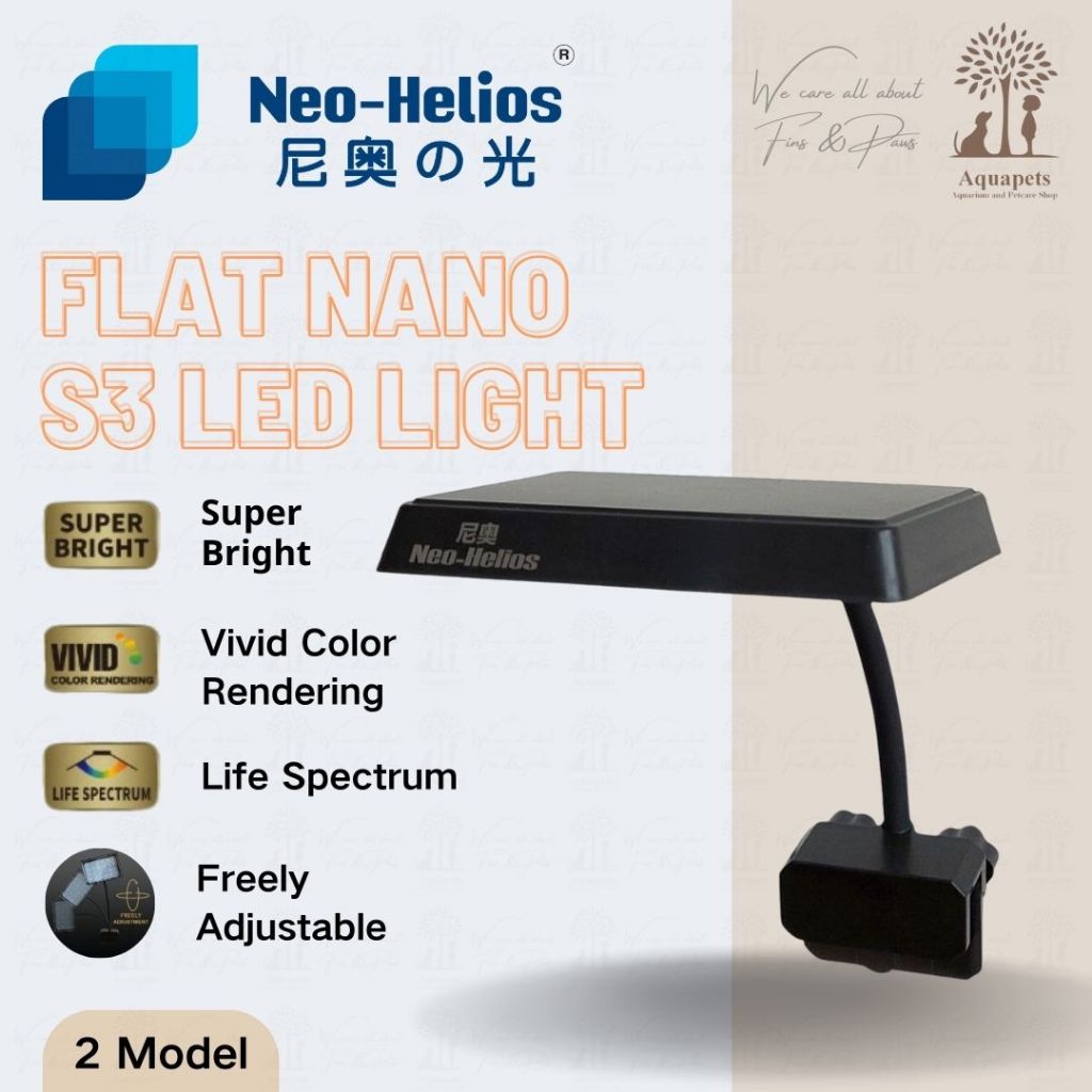 Neo Helios Flat Nano S3 Full Spectrum LED Planted Tank Light WRGB Nano ...