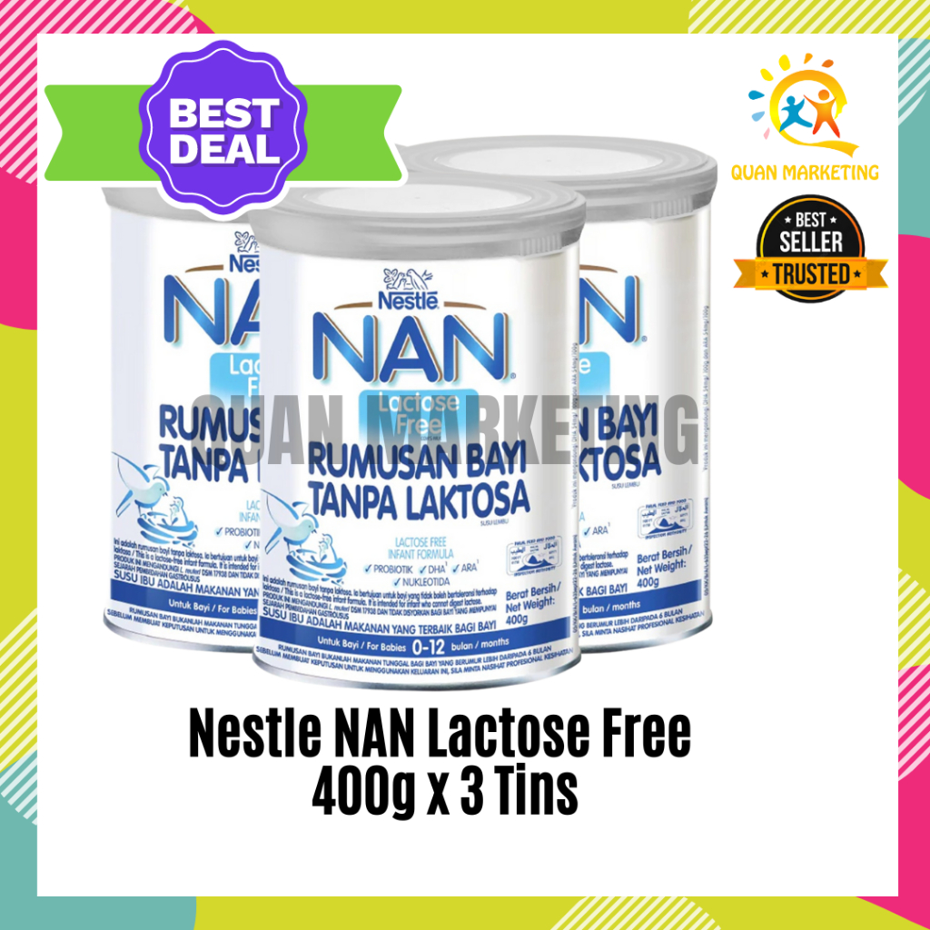 Nestle NAN Lactose Free Infant Formula 0-12 months (3 x 400g) | Shopee ...