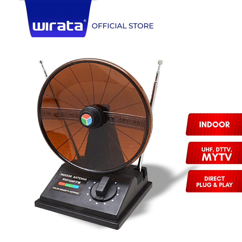 ((CLEARANCE PROMO)) Wirata Antenna Indoor UHF/VHF/TV (T-9401) | Shopee ...