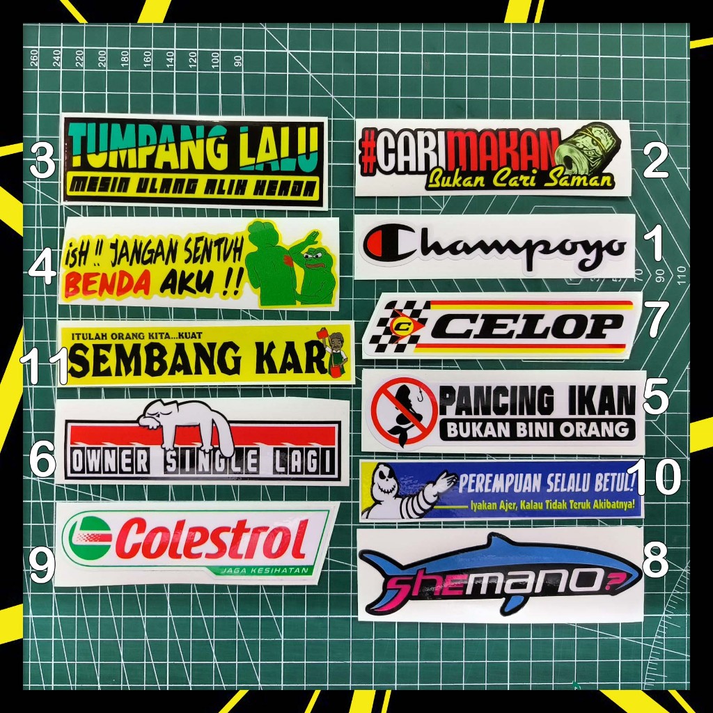 STICKER MOTOR CELOP BENDA AKU CARI MAKAN TUMPANG LALU SEMBANG KARI ...