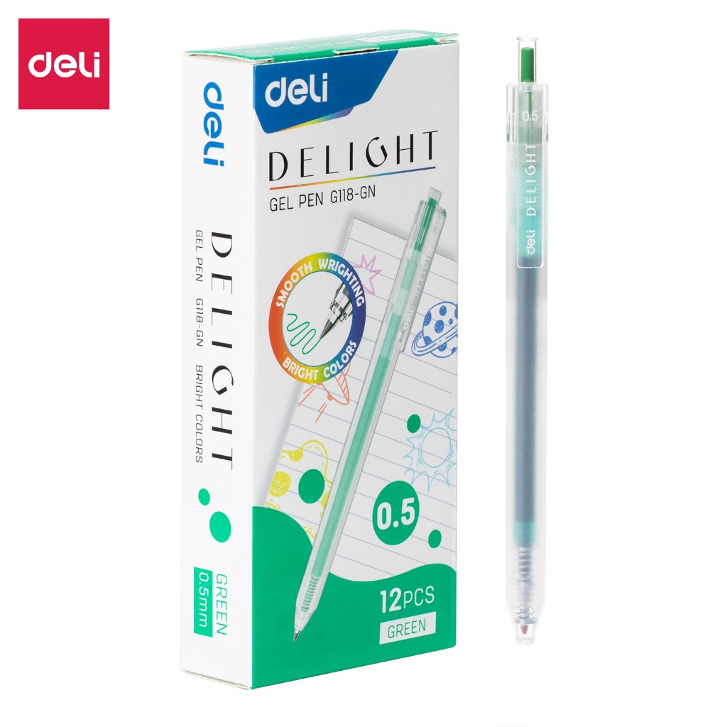 Deli Delight Gel Pen Multiple Colour Pens 0.5mm Smooth Writing Bright ...