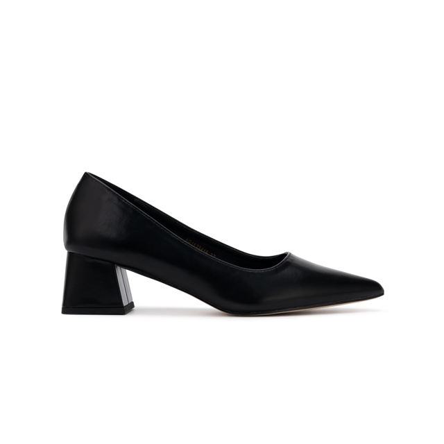 Nose Pointy Toe Chunky Heel Pump - Black | Shopee Malaysia