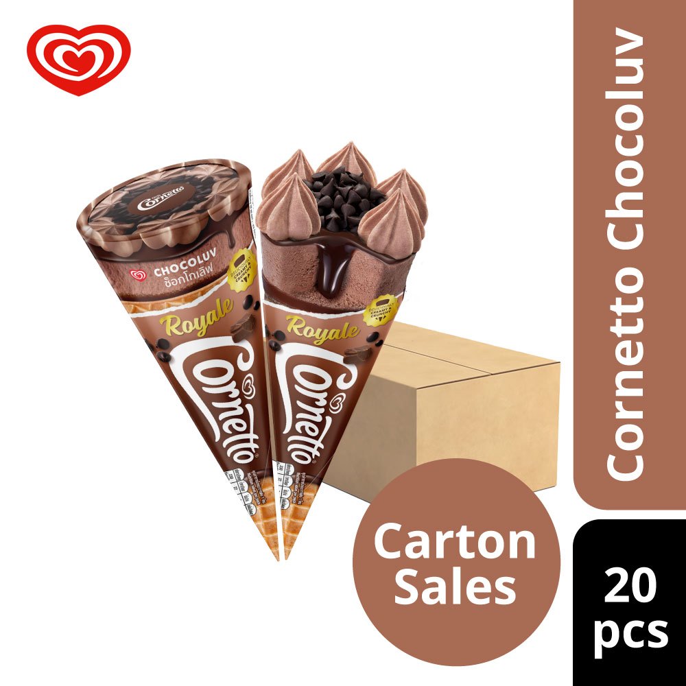 [CARTON SALES] Cornetto Chocoluv Ice Creams (20pcs) | Shopee Malaysia